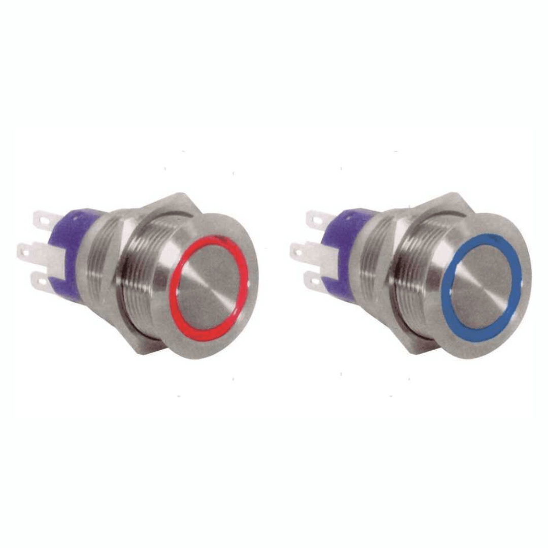 Interruttore Pulsante LED Rosso Inox – Onautica